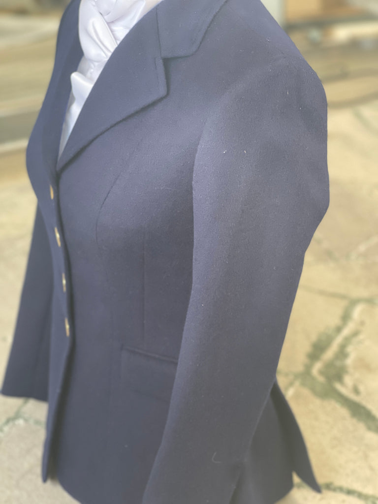 IN STOCK: NAVY SOFT WOOL PRINCESS CUT JACKET | Showponyprep.com