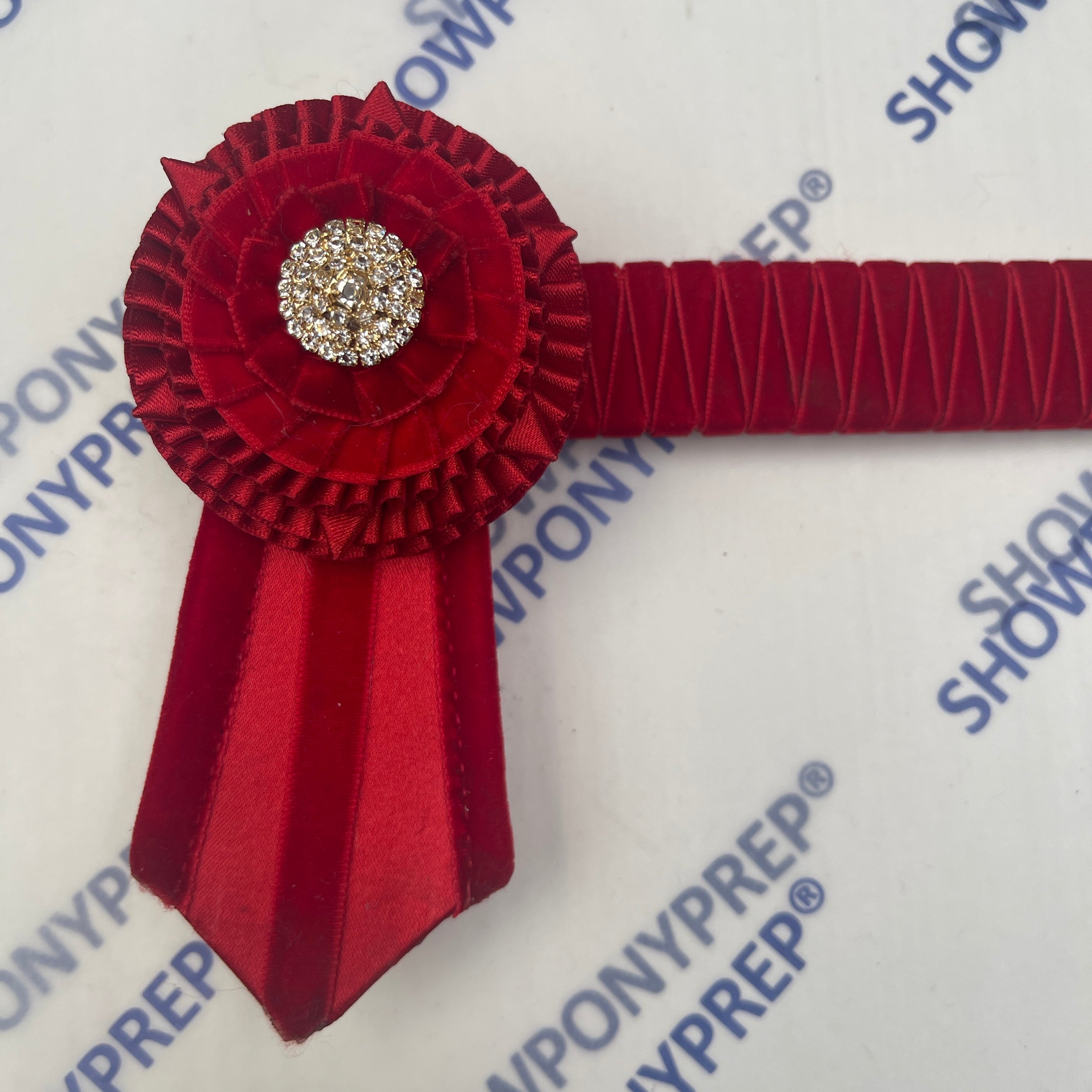 14” Classic all red velvet Browband – Showponyprep.com