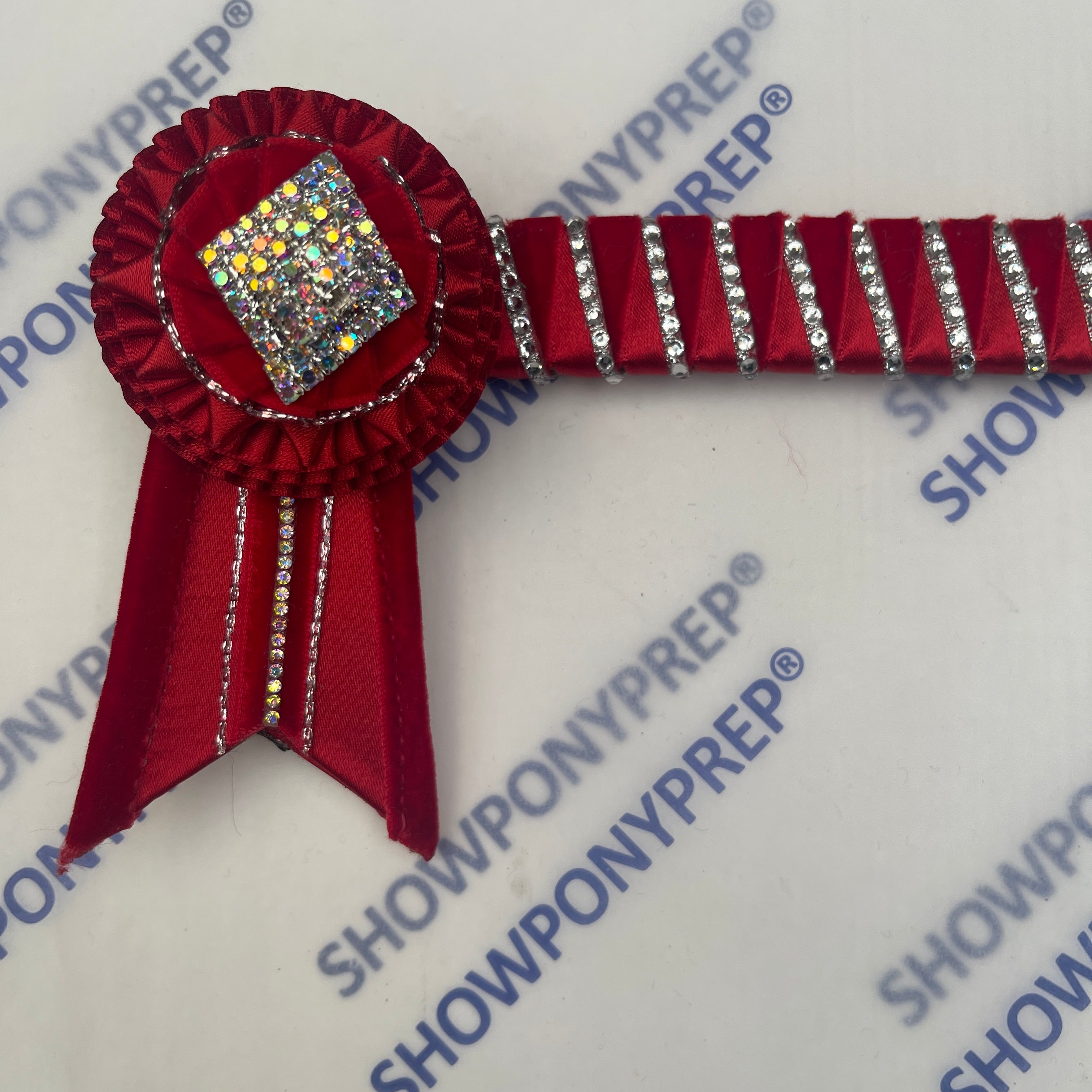 14” Red & Silver Bling Browband – Showponyprep.com