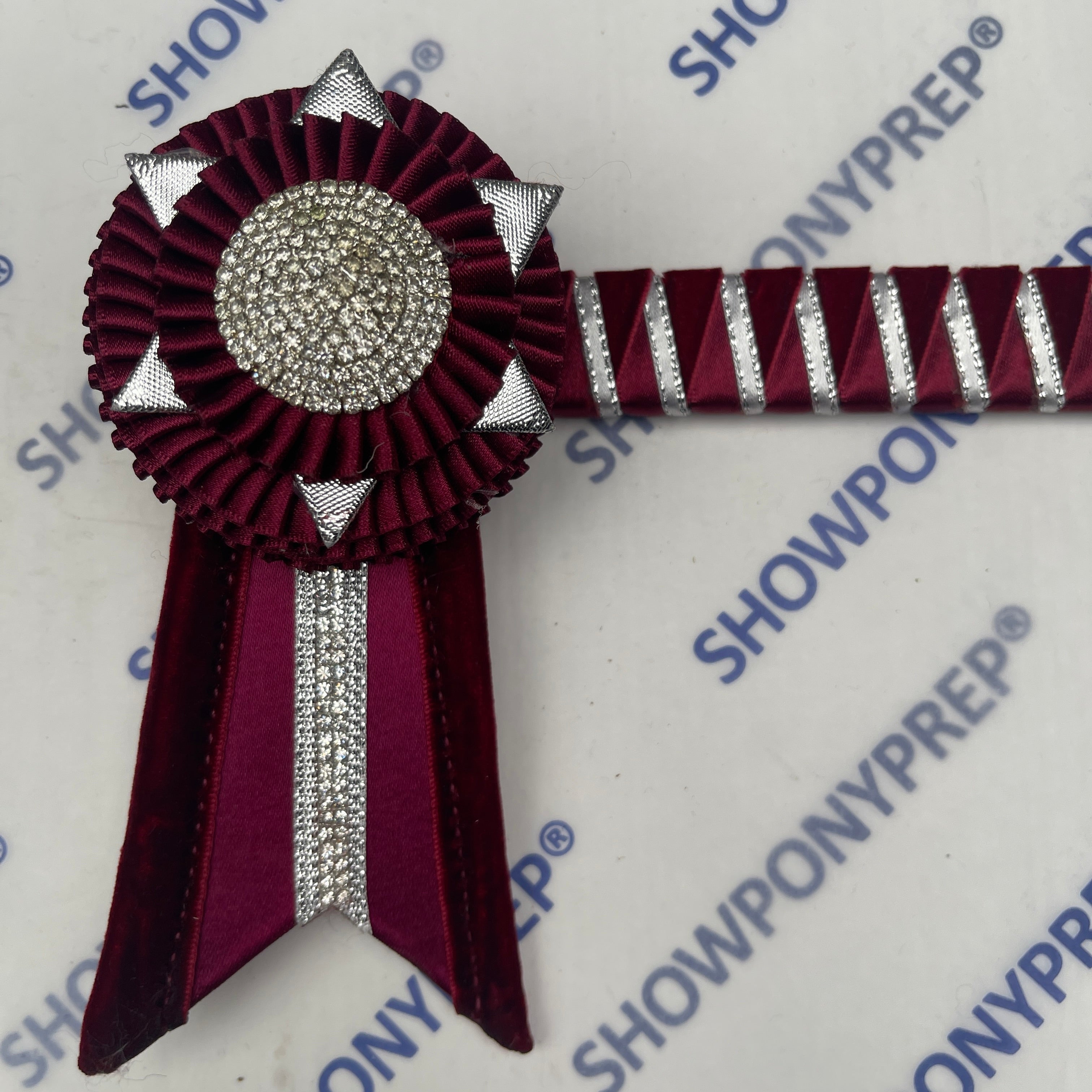 14.5” Burgundy & Silver Browband – Showponyprep.com