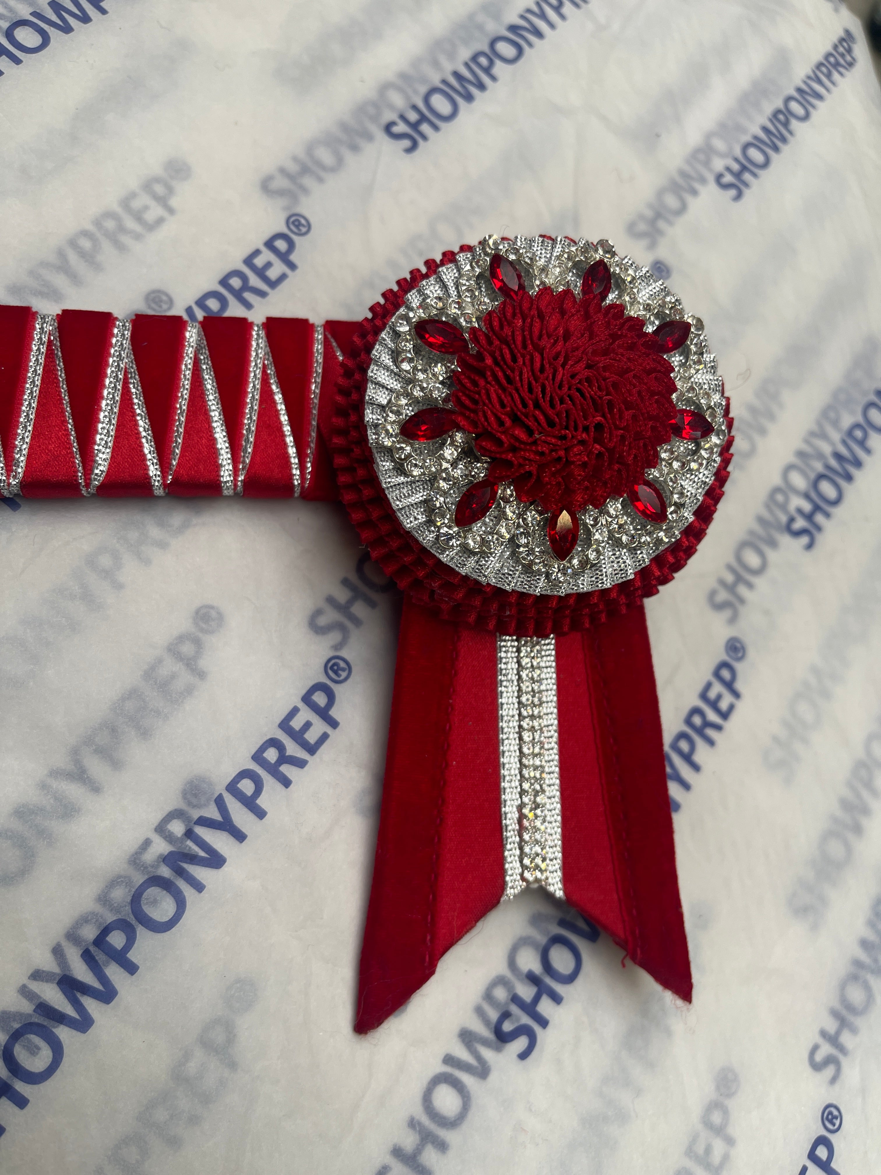 15” Red & Silver Browband – Showponyprep.com