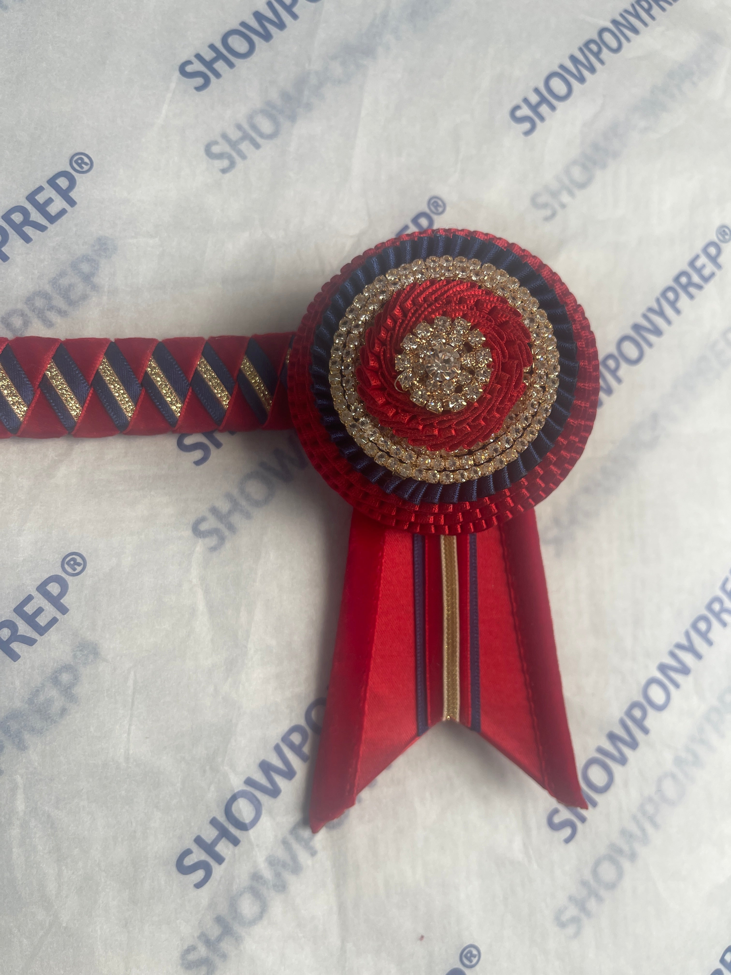 16" Red, Navy & Gold Browband – Showponyprep.com