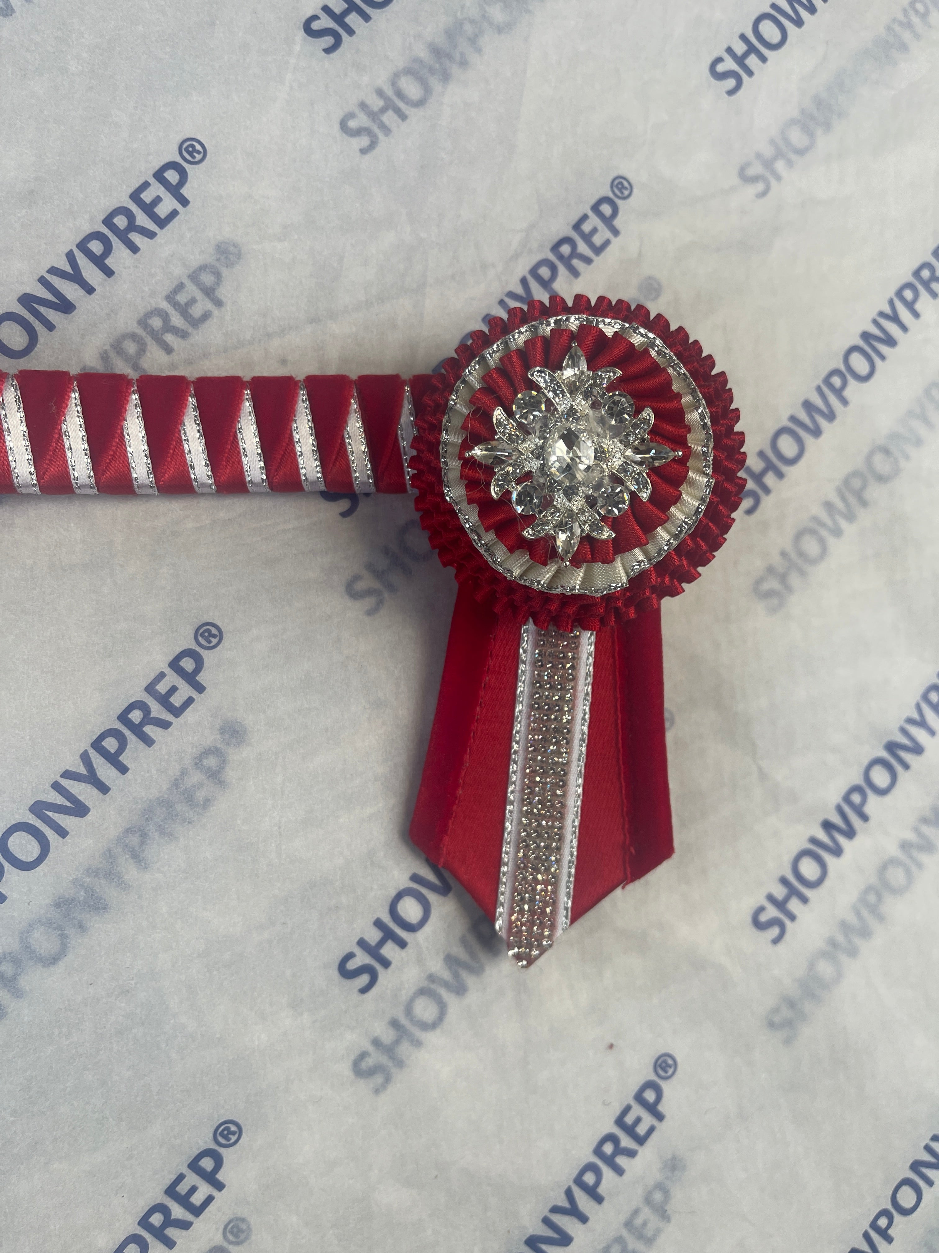 16.5” Red & Silver Browband – Showponyprep.com