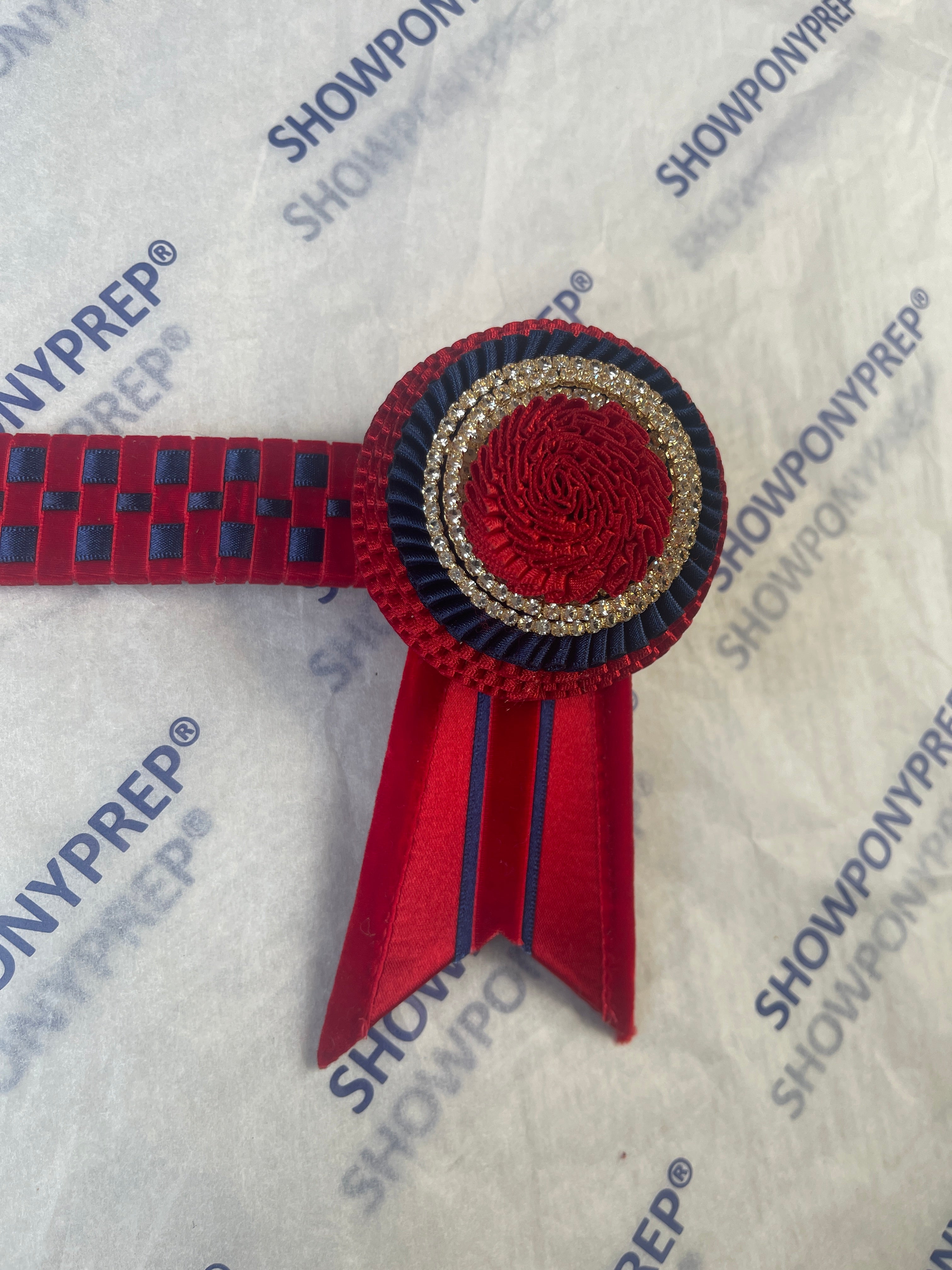 15.5" Red, Navy & Gold Browband – Showponyprep.com