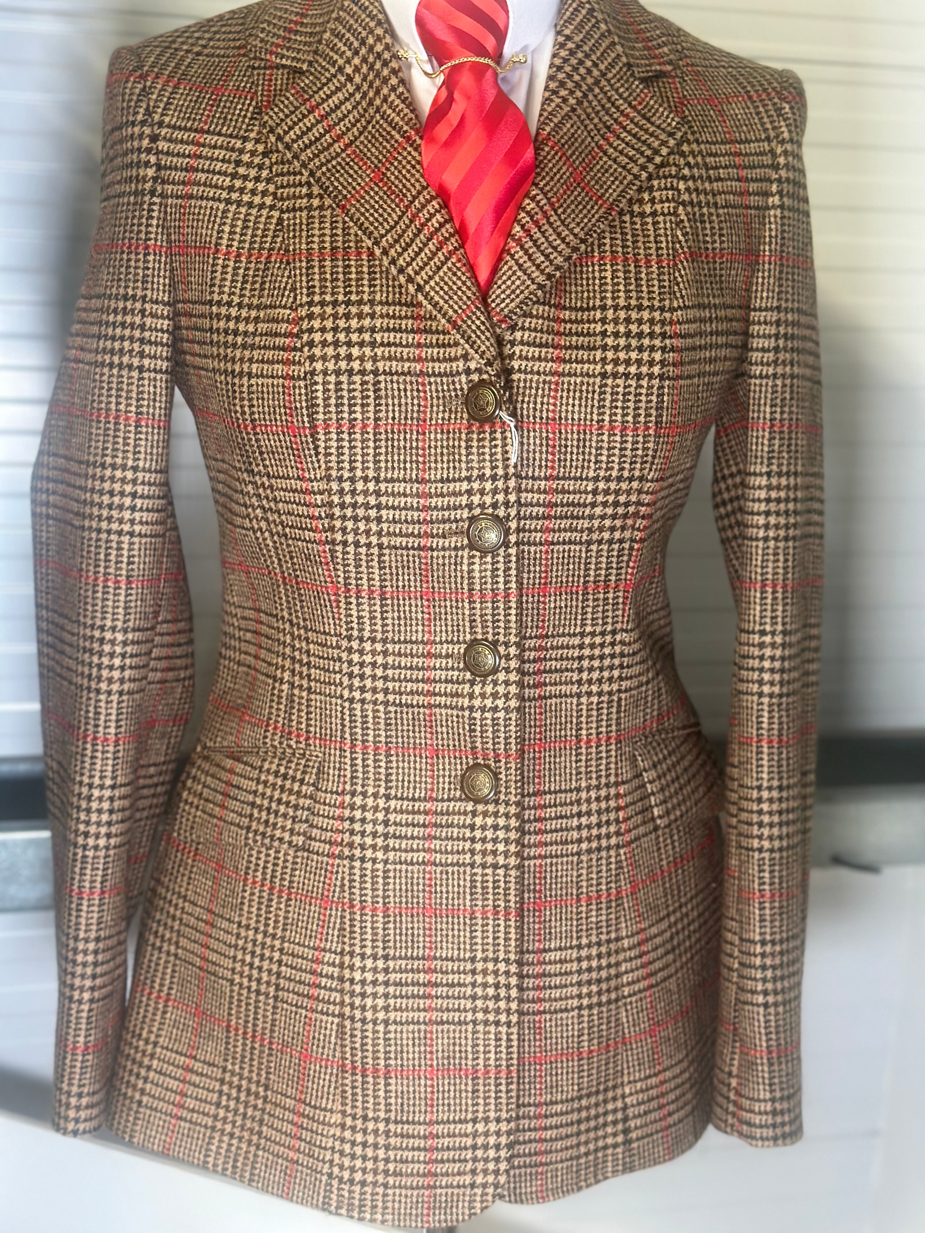 IN STOCK: UNIQUE BROWN TWEED PRINCESS CUT JACKET – Showponyprep.com