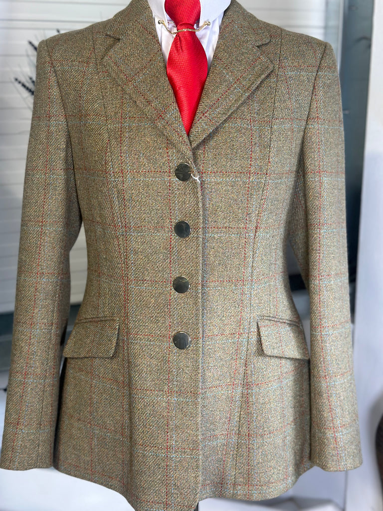 IN STOCK: PALE GREEN TWEED PRINCESS CUT JACKET | Showponyprep.com