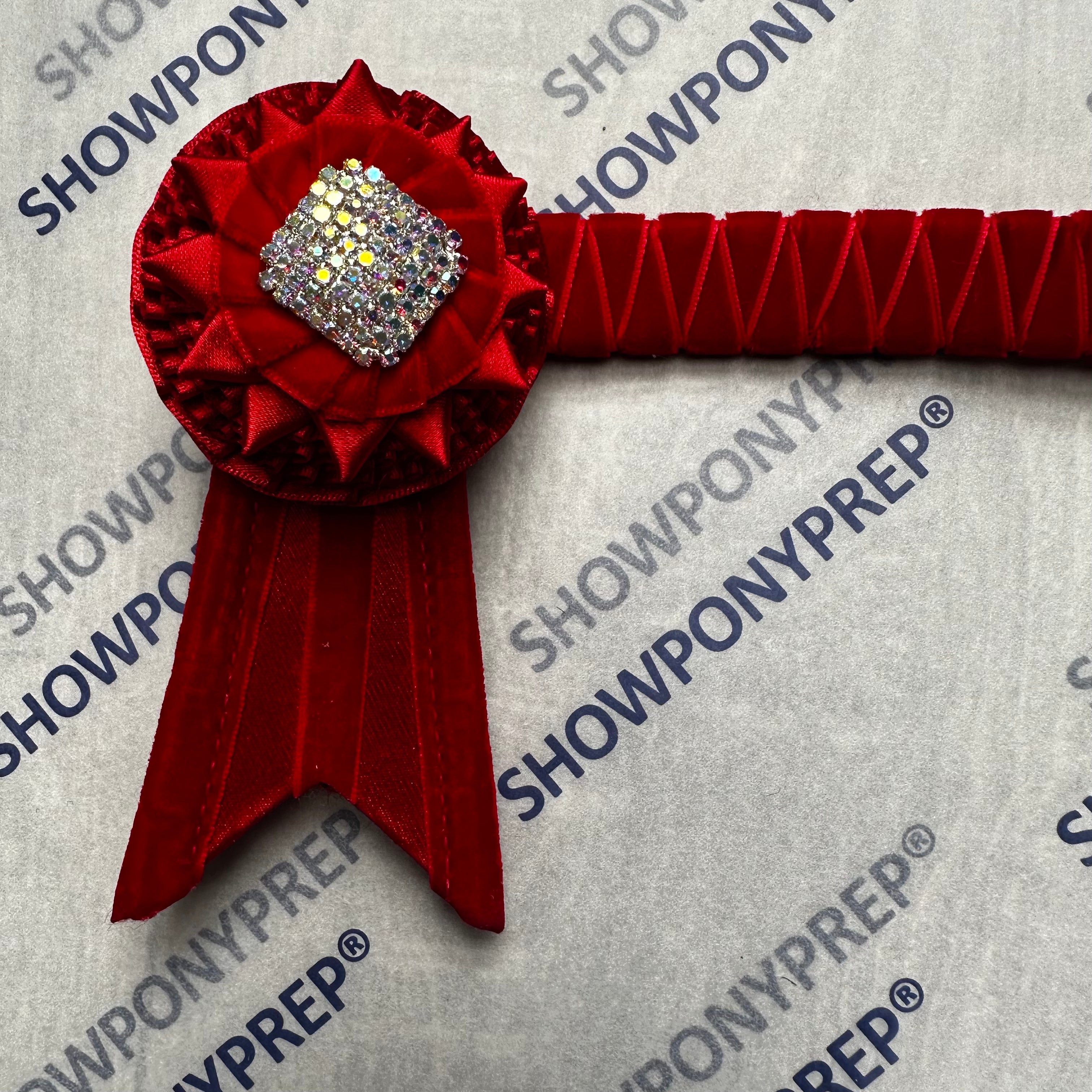 16" Red Browband with ab crystal – Showponyprep.com